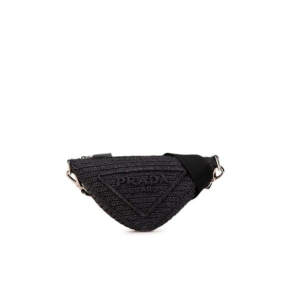 Prada | Bags | Pre Loved Prada Raffia Effect Crochet Triangle Crossbody ...